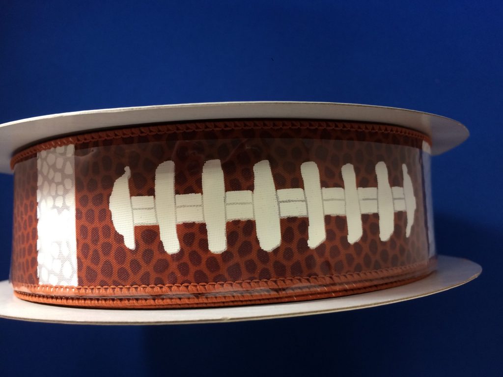 Pigskin pattern 1.5" (#9) x 100 FEET (33-1/3 yards) wired - The Ribbon ...